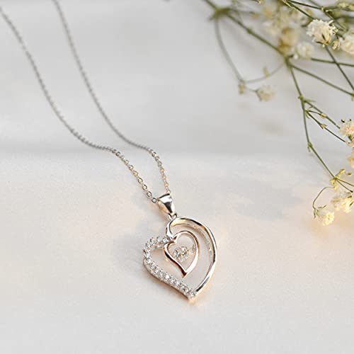 Aphrodite's Gifts for Daughters, To My Beautiful Daughter - Whenever You Feel Overwhelmed, Luxe Heart Necklace, Heart Necklaces for Women, Heart Necklace Gifts for Women, Daughter Gift from Mom, Dad Daughter Gifts