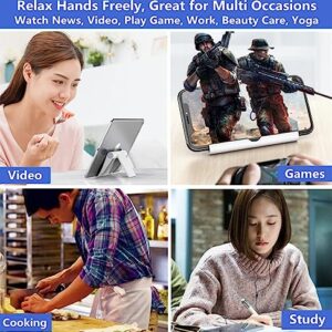 bodbop Cell Phone Stand for Desk Mobile Phone Holder Desktop Cell Phone Bracket Desk Foldable Phone Support Dock Compatible with iPhone Pro Max Plus Android Smartphone Stands Tabletop Holders (White)