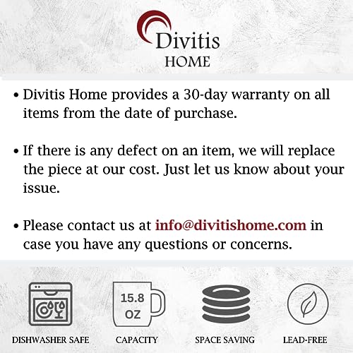 Divitis Home 15.8OZ stackable coffee mugs set of 4, new bone china coffee mugs, coffee cup sets of 4, coffee mugs set, coffee cup set, coffee cups, mugs, tea mugs, tea cups (Blue Vibes)