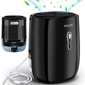 dehumidifiers for home,27 oz auto shut off dehumidifiers with drain hose,mini ultra quiet small dehumidifiers portable dehumidifiers for bedroom,basement,bathroom,closet,rv,caravan,garage (black)