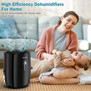 Dehumidifiers for Home,27 OZ Auto Shut off Dehumidifiers with Drain Hose,Mini Ultra Quiet Small Dehumidifiers Portable Dehumidifiers for Bedroom,Basement,Bathroom,Closet,RV,Caravan,Garage (black)