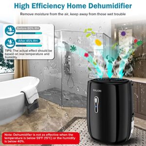 Dehumidifiers for Home,27 OZ Auto Shut off Dehumidifiers with Drain Hose,Mini Ultra Quiet Small Dehumidifiers Portable Dehumidifiers for Bedroom,Basement,Bathroom,Closet,RV,Caravan,Garage (black)