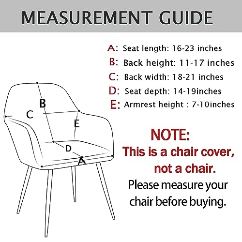 MFMLHDYQ Velvet Stretch Smoky Grey Modern Curved Back Armrest Swivel Office Chair Slipcover for Banquet Office Living Room Bedroom Set of 1