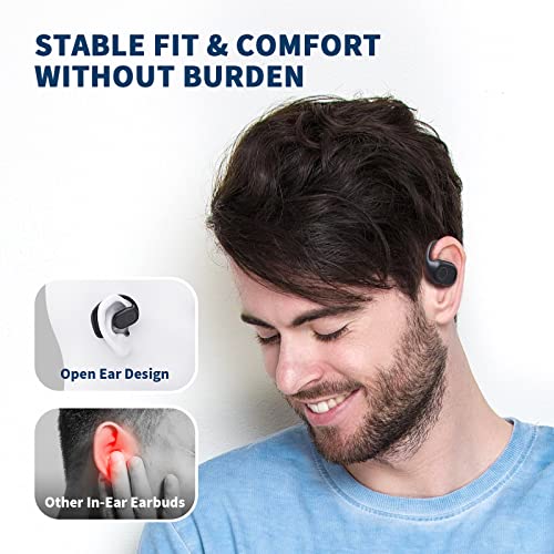 Open Ear Headphones, Bluetooth 5.3 Wireless Headphones with Digital Display Charging Case 40 Hours Playtime True Wireless Open Ear Earbuds with Earhooks Sports Headphones for Running, Walking, Workout