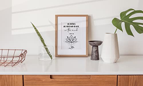 St Joan of Arc 11x14 Gallery Style Print by Soul Sunshine | Unframed 'All Battles' Bible Verses Wall Decor Poster Prints | Rustic Wall Decor, Black and White Lotus Flower, Home Wall Decor