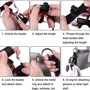 Add a Bag Luggage Strap Jacket Gripper Jacket Gripper Strap Jacket Holder Gripper Heavy Duty Heavy Duty Luggage Straps for Travel Luggage Baggage Suitcase Easy to Carry Your Extra Bags - Black