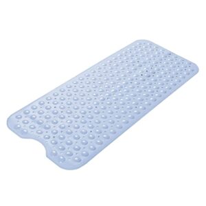 amazerbath baby blue bathtub mat non slip bath mat for tub, 40 x 16 inches bath & shower safety mats with suction cups and drain holes, extra large shower mat