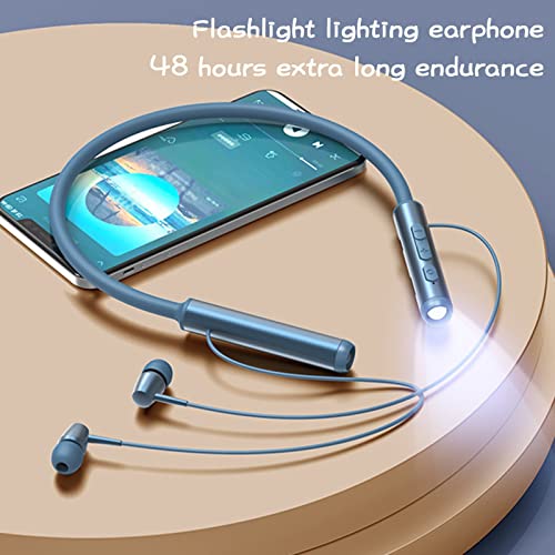 Ke1Clo Neckband Bluetooth Headphones Cordless Earbuds with Flashlight Lighting, 40h Playtime, Waterproof & Sweat-Proof Stereo Around The Neck Bluetooth Headphones, Phone Headset for Cell Phone