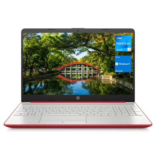 HP 15.6" HD Newest Laptop for Business and Student, Intel Pentium Silver N5030, 16GB RAM, 1TB SATA SSD, Webcam, Media Card Reader, RJ45, HDMI, Wi-Fi, Windows 11 Home, Scarlet Red, KKE Accessories