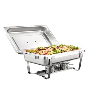 VEVOR Rectangle Catering Warmer Server Chafing Dish Buffet Set, 6 Packs, 8 Quart