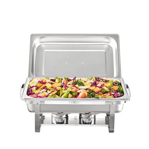 VEVOR Rectangle Catering Warmer Server Chafing Dish Buffet Set, 6 Packs, 8 Quart