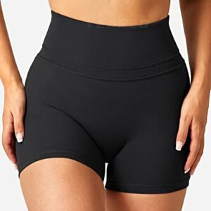 YEOREO Buttery Workout Shorts for Women High Waist Running Biker Shorts Spandex Scrunch Gym Yoga Shorts Black S