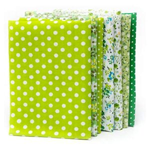 7Pcs Cotton Quilting Fabric,Sewing Craft Precut Fabric Scrap for DIY Sewing Craft (Blue) (Color : Green)