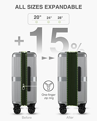 LUGGEX PC Silver Carry On Luggage 22x14x9 Airline Approved with Spinner Wheels - Hard Shell Expandable Suitcase