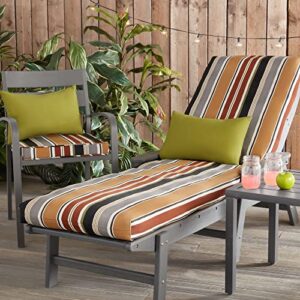 Greendale Home Fashions Outdoor 18-inch Square Reversible Seat Cushion, Espresso Stripe 2 Count