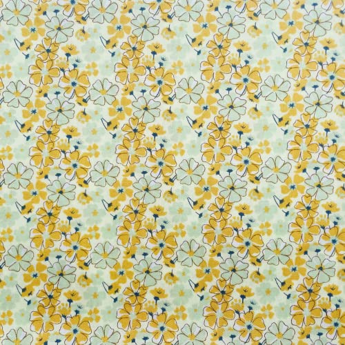 Yellow Floral Charm Packs for Quilting 5 inch, Fall Fabric Squares 5x5, 100% Cotton Fabric Scraps for Crafts, Precut Fabric Squares (42Pcs)