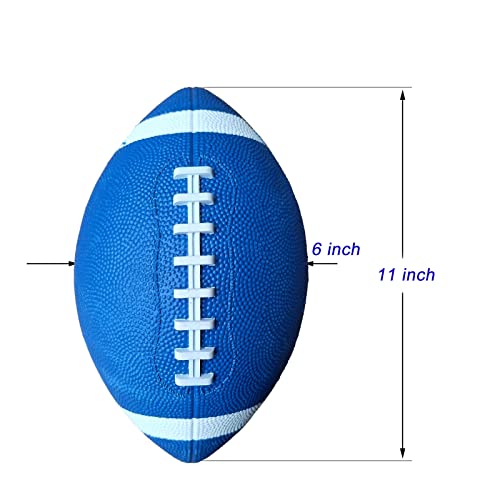 ABAJI Football Junior Official Small Size and Weight Blue Rubber Ball with Pump Needle Suitable for Kids Training Throwing Practice Game in School Indoor Outdoor Sports Youth Gift