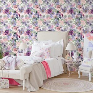 Luvdecor Floral Peel and Stick Wallpaper Removable Wallpaper Peel and Stick Boho Wallpaper for Bedroom Bathroom Renter Wallpaper Floral Contact Paper for Kitchen Cabinet Accent Wall 17.7 * 118in