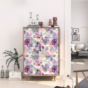 Luvdecor Floral Peel and Stick Wallpaper Removable Wallpaper Peel and Stick Boho Wallpaper for Bedroom Bathroom Renter Wallpaper Floral Contact Paper for Kitchen Cabinet Accent Wall 17.7 * 118in