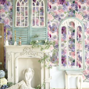 Luvdecor Floral Peel and Stick Wallpaper Removable Wallpaper Peel and Stick Boho Wallpaper for Bedroom Bathroom Renter Wallpaper Floral Contact Paper for Kitchen Cabinet Accent Wall 17.7 * 118in