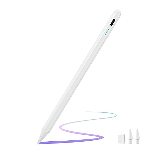 Stylus Pen for iPad 9th&10th Generation, Apple Pencil with Palm Rejection, Stylus Pen Compatible with 2018-2023 Apple iPad 10/9/8/7 Gen/iPad Pro 11/12.9/iPad Air 5th gen for Writing-Cream White