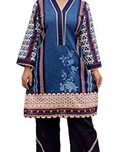 IshDeena Indian Kurta Set for Women Ready to Wear - Pakistani Dresses, Salwar Kameez, Palazzo Kurti Set, Shalwar Kameez Set (3X-Large/Blue)