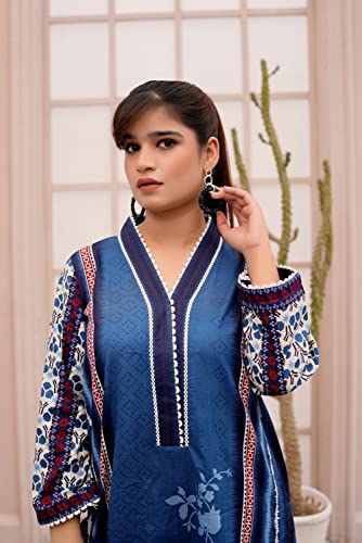 IshDeena Indian Kurta Set for Women Ready to Wear - Pakistani Dresses, Salwar Kameez, Palazzo Kurti Set, Shalwar Kameez Set (3X-Large/Blue)