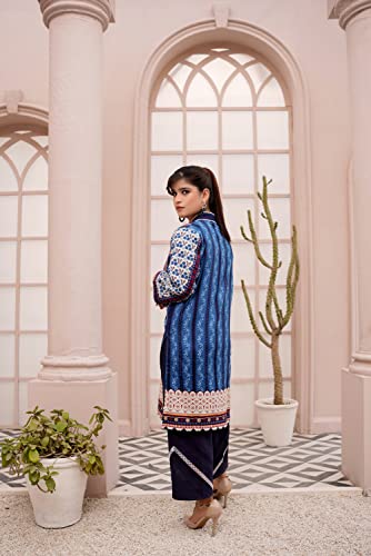 IshDeena Indian Kurta Set for Women Ready to Wear - Pakistani Dresses, Salwar Kameez, Palazzo Kurti Set, Shalwar Kameez Set (3X-Large/Blue)