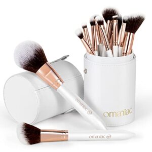 omaniac® professional makeup brushes set (12pcs), comfortable to hold and easy to use. full face travel make up brushes set with case, perfect birthday gifts for women.