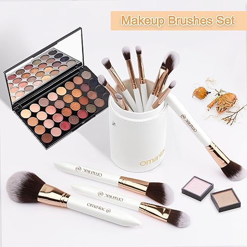 OMANIAC® Professional Makeup Brushes Set (12Pcs), Comfortable To Hold And Easy To Use. Full Face Travel Make up Brushes Set with Case, Perfect Birthday Gifts for Women.