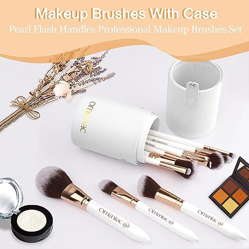 OMANIAC® Professional Makeup Brushes Set (12Pcs), Comfortable To Hold And Easy To Use. Full Face Travel Make up Brushes Set with Case, Perfect Birthday Gifts for Women.