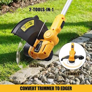 Mellif Cordless String Trimmer for 20V Battery, Brushless Electric String Edger Grass Trimmer with 10.2" Blade & Auto Line Feed & Telescopic Shaft & Safety Lock (Battery Not Included)