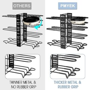 PMYEK Updated Pot and Pan Organizer Cabinet Rack, Adjustable Kitchen Cabinet Organizer, Space-Saving Pot Lid Organizer for Cookware, Cutting Board Rack