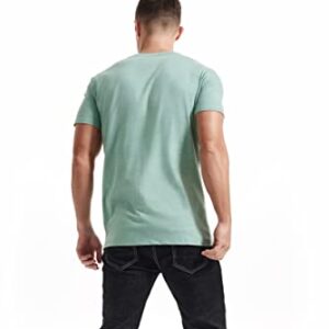 KLIEGOU Men's Crew Neck T Shirts - Casual Stylish Tees for Men 303 Light Green Large