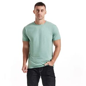 KLIEGOU Men's Crew Neck T Shirts - Casual Stylish Tees for Men 303 Light Green Large