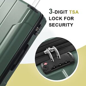 Merax Travel Suitcase, Expandable Lightweight Suitcase With TSA lock, Men and Women, Checked-Large 28 Inch Green