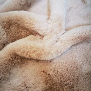 Ghouse Ultra Soft Faux Rabbit Fur Rug 2x3, Machine Washable Area Rugs for Bedroom Fluffy Rugs for Living Room, no-Shedding Carpet Sheepskin Rug Beige