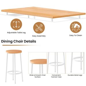 DKLGG Dining Table Set for 4 Bar Kitchen Table and Chairs for 4, Small Kitchen Table with 4 Stools, Wooden Dinner Table Set for 4, 5 Piece Dining Table Set Dining Room Table Set for Small Space