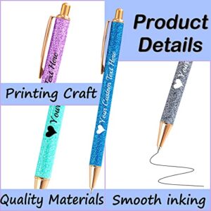 10PCS Personalized Ballpoint Pens with Stylus Custom Imprint Glitter Ballpoint Pen with Name Customized Ballpoint Pens Gift for Teacher Men Women