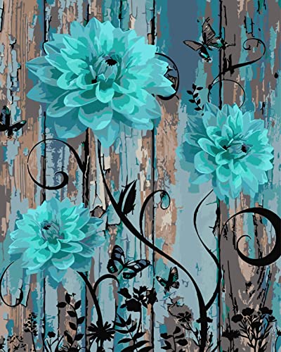 Eterkosu Daisy Flowers Paint by Numbers for Adults - DIY Adult Paint by Number Kits Pack On Canvas Painting by Numbers for Beginners,Acrylic Paint Crafts for Home Decor 16x20 Inch