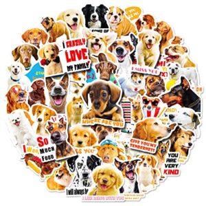 50pcs cool dog stickers bulk cute funny for kids water bottles, vinyl waterproof laptop realistic dog sticker pack for phone guitar luggage skateboard teens boys girls (dog1)