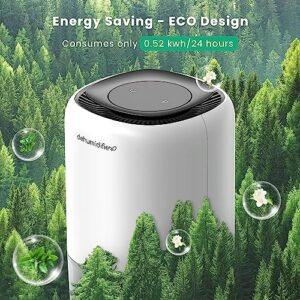 Dehumidifiers for Bathroom - Kitette Electric Dehumidifier for Bathroom with 50OZ Watertank, Quiet Deihumidifier for Bedroom Wardrobe Camper Trailer, 7 Color LED Light, Auto Shut Off