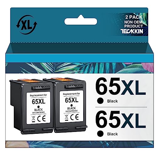 65XL Black Ink Cartridge High Yield Replacement for HP Ink 65 HP 65 Black Ink Cartridge Works with HP Deskjet 3772 3755 3700 3722 3752 2600 2622 2652 Envy 5055 5000 5070 5052 5014 Printer (2 Black)