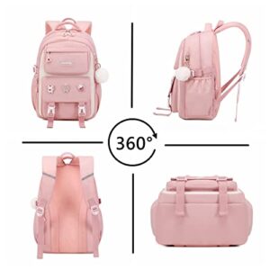 QHRIDS Girls Backpack Aesthetic Laptop Backpacks 15.6 Inch Kids Elementary College School Bag Kawaii Large Bookbag Anime Casual Travel Daypack for Teen Girls Women Students