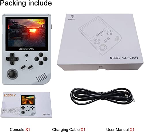 RG351V Handheld Game Console 3.5 Inch Portable Double TF 64G Card Handheld Retro Video Game Built in WiFi Game Console U.S. Seller!!! (Anbernic RG351V Gray)