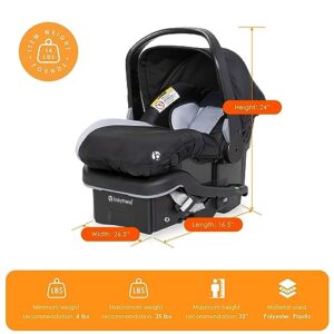 Baby Trend EZ-Lift 35 Plus Ergonomic Lightweight FAA Approved Rear-Facing Infant Car Seat with Multi-Position Base and Cozy Cover, Stormy