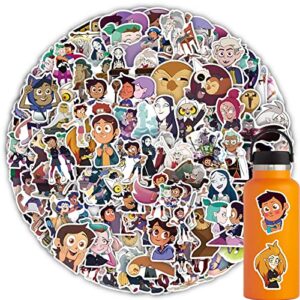 100 pcs the owl house stickers for laptop water bottle bumper luggage computer skateboard snowboard, cute aesthetic vinyl waterproof stickers pack for kids girls teens boys women men