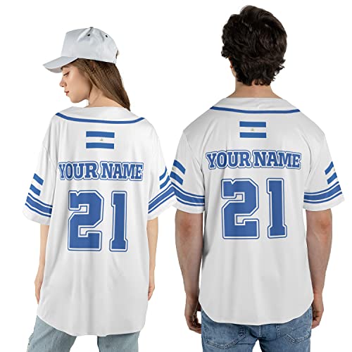 Personalized Nicaragua Baseball Jersey, Custom Nicaragua Baseball Jersey for Men & Women, Nicaraguan Camisas Shirt (Style 6)