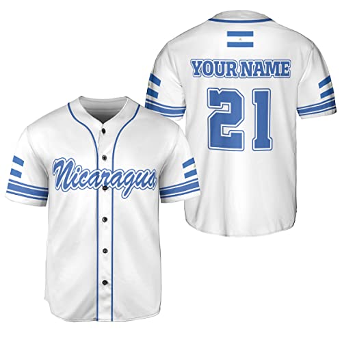 Personalized Nicaragua Baseball Jersey, Custom Nicaragua Baseball Jersey for Men & Women, Nicaraguan Camisas Shirt (Style 6)