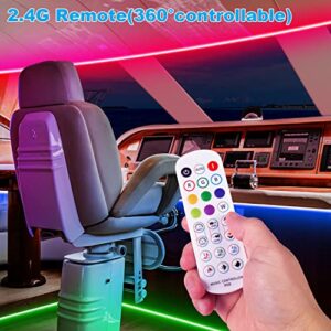 Tendist 50FT LED Boat Lights Strip, IP66 Marine LED Strip Pontoon Boat Light App Control, 12V RGB Waterproof Boat Interior Light, Night Fishing Lighting for Bass Boat, Kayak, Jon Boat, Cabin, Deck